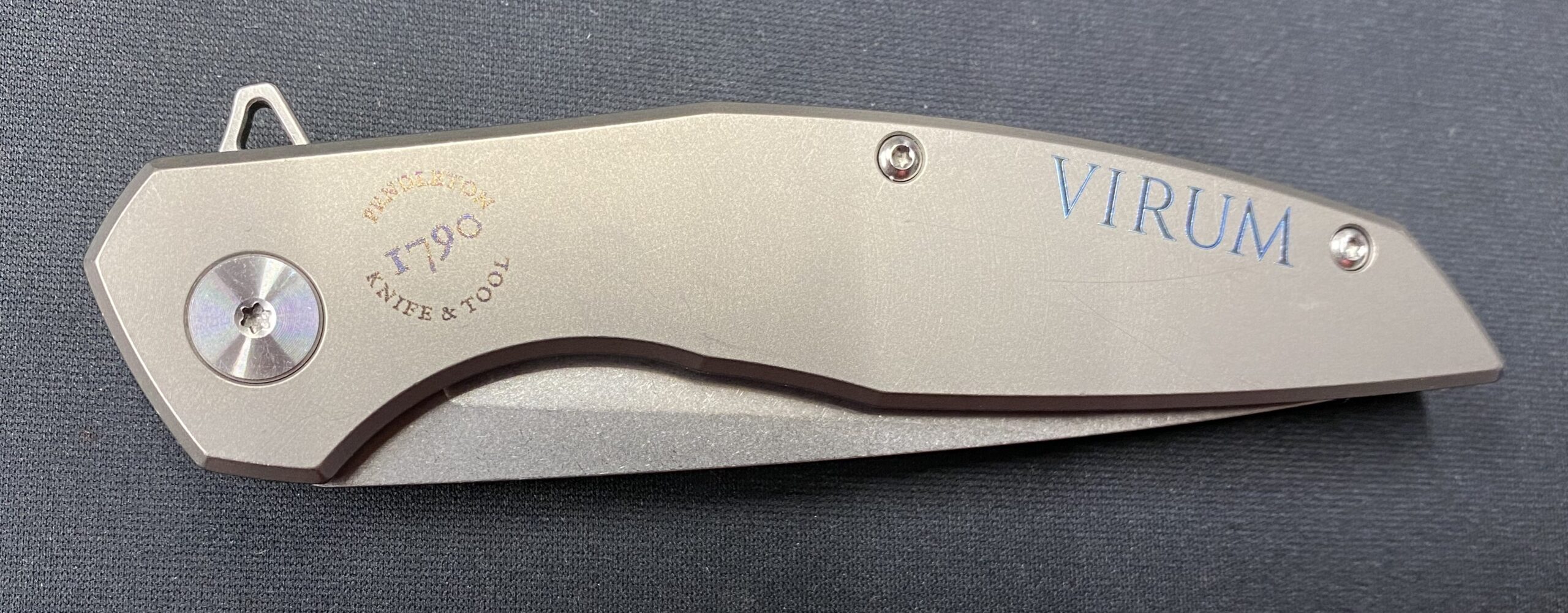 Virum Titanium Black Chrome Folding Knife with D2 Blade – 1790 Knife